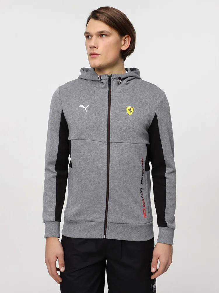 Толстовка мужская PUMA Ferrari Race Hooded Sweat Jacket серая S