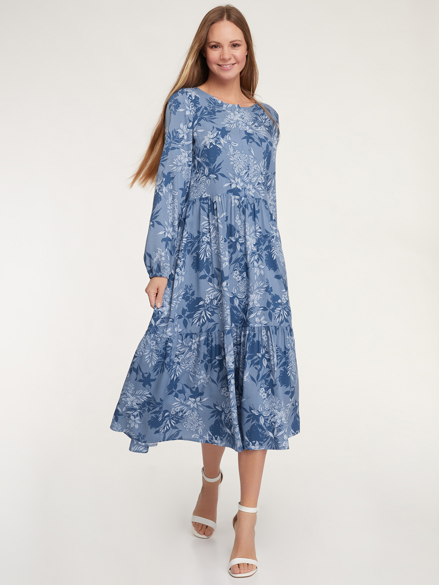 Платье женское oodji 11901165-1 синее 34 EU