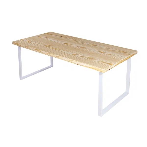 Журнальный стол Solarius Loft металл-дерево 130х60х50, без шлифовки и покраски,белые ножки