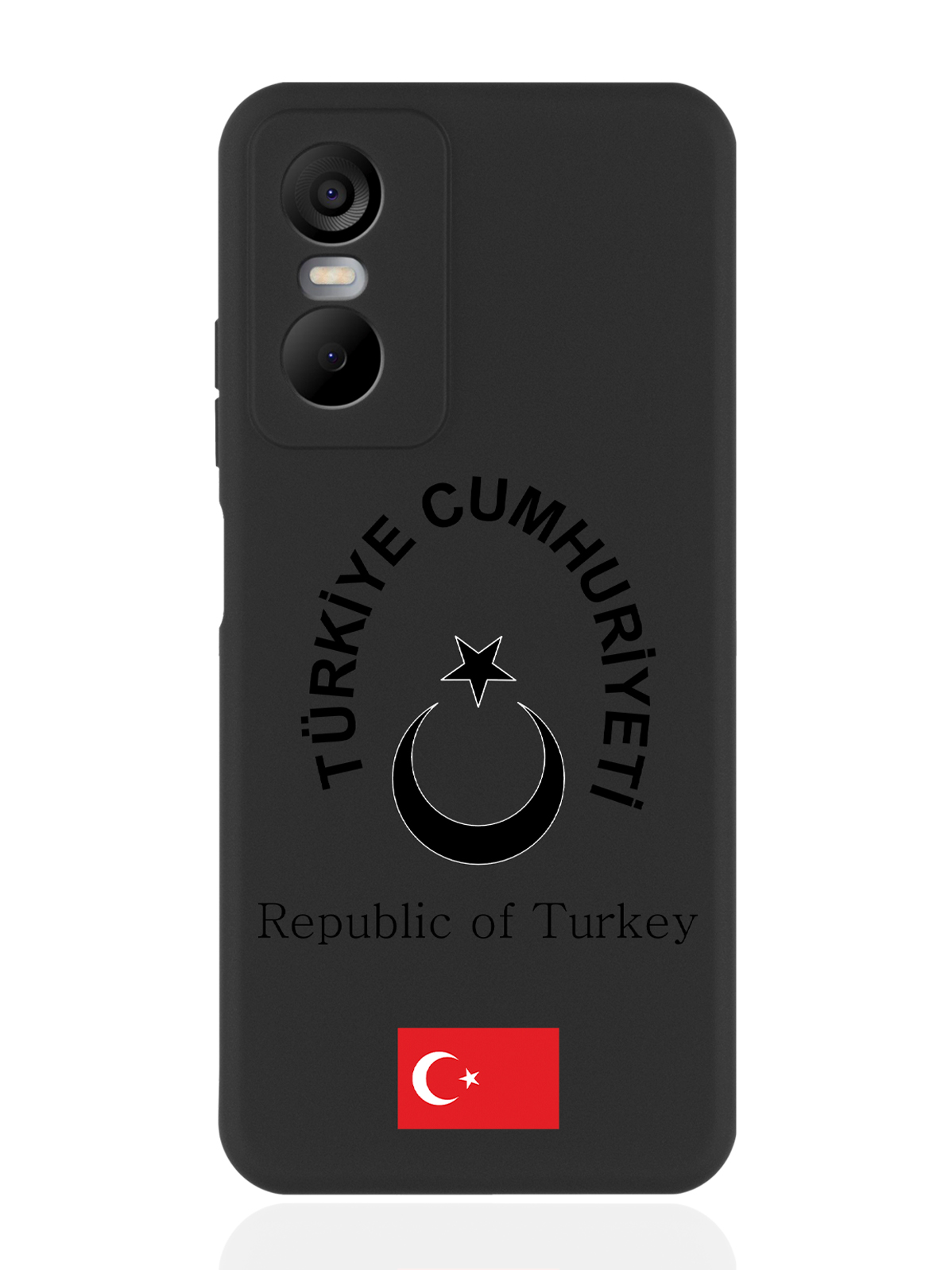 Чехол SignumCase для Tecno Pop 6 Pro Черный лаковый Герб Турции черный