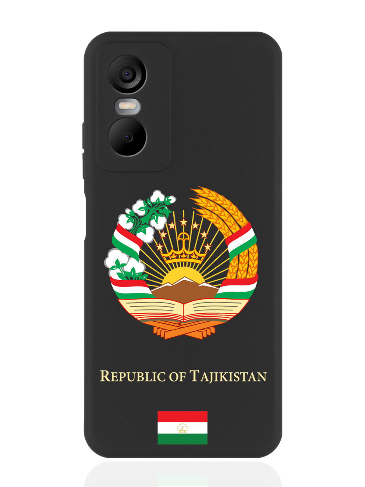 Чехол SignumCase для Tecno Pop 6 Pro Герб Таджикистана черный