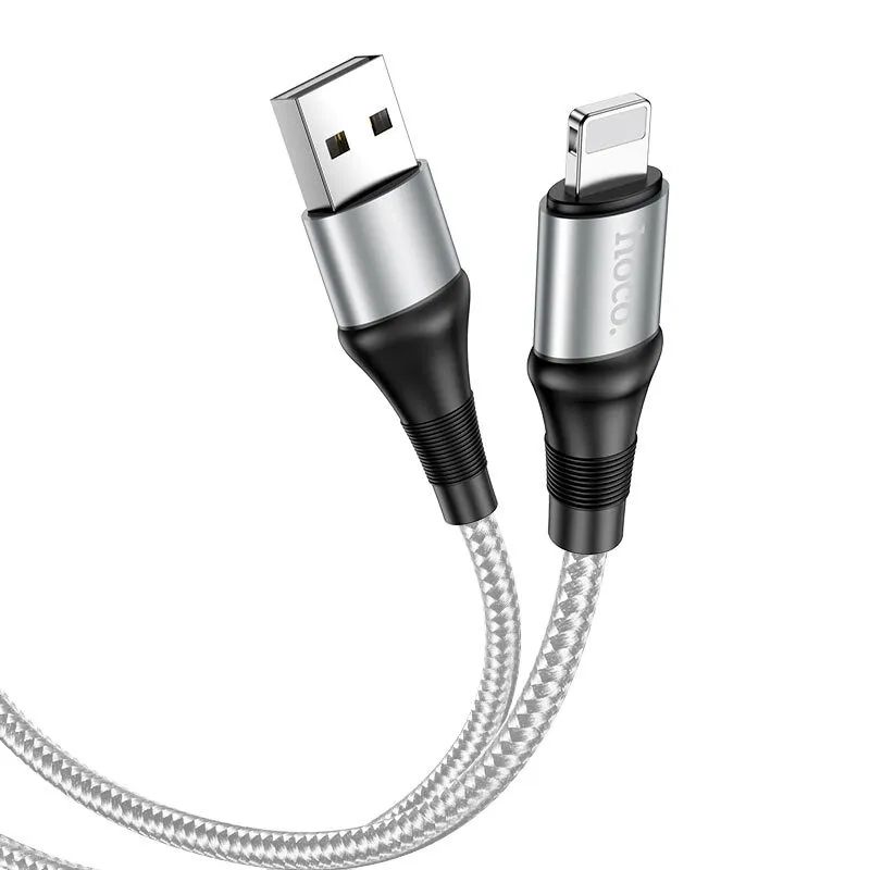 Кабель USB Hoco X50 Excellent charging for Lightning серый