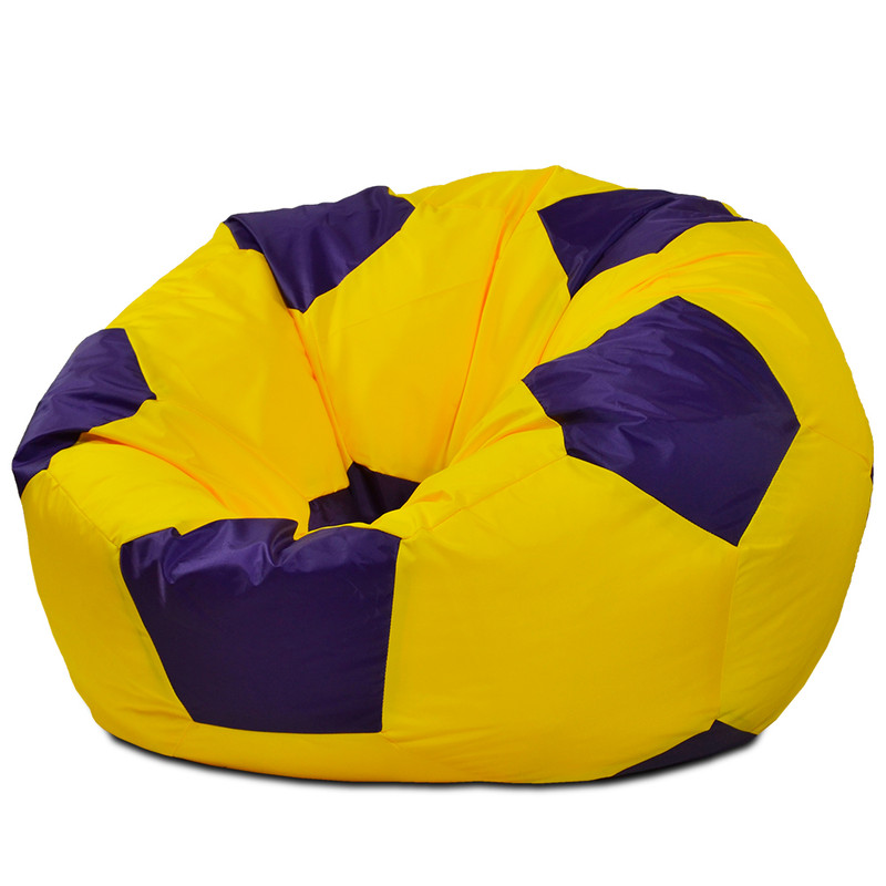 Кресло-мешок Puffmebel мяч XXXL желтый/фиолетовый