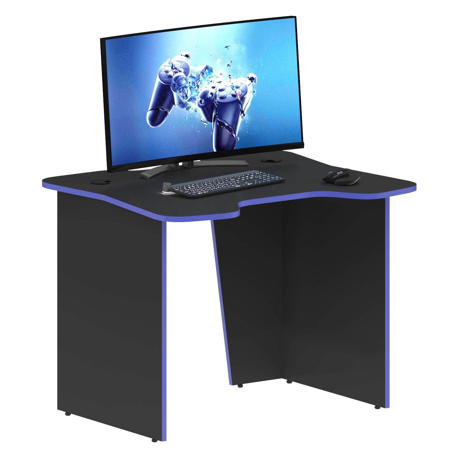 Компьютерный игровой стол Skyland SKILLL 100CB, Антрацит/Синий, 100х85х75.5 см