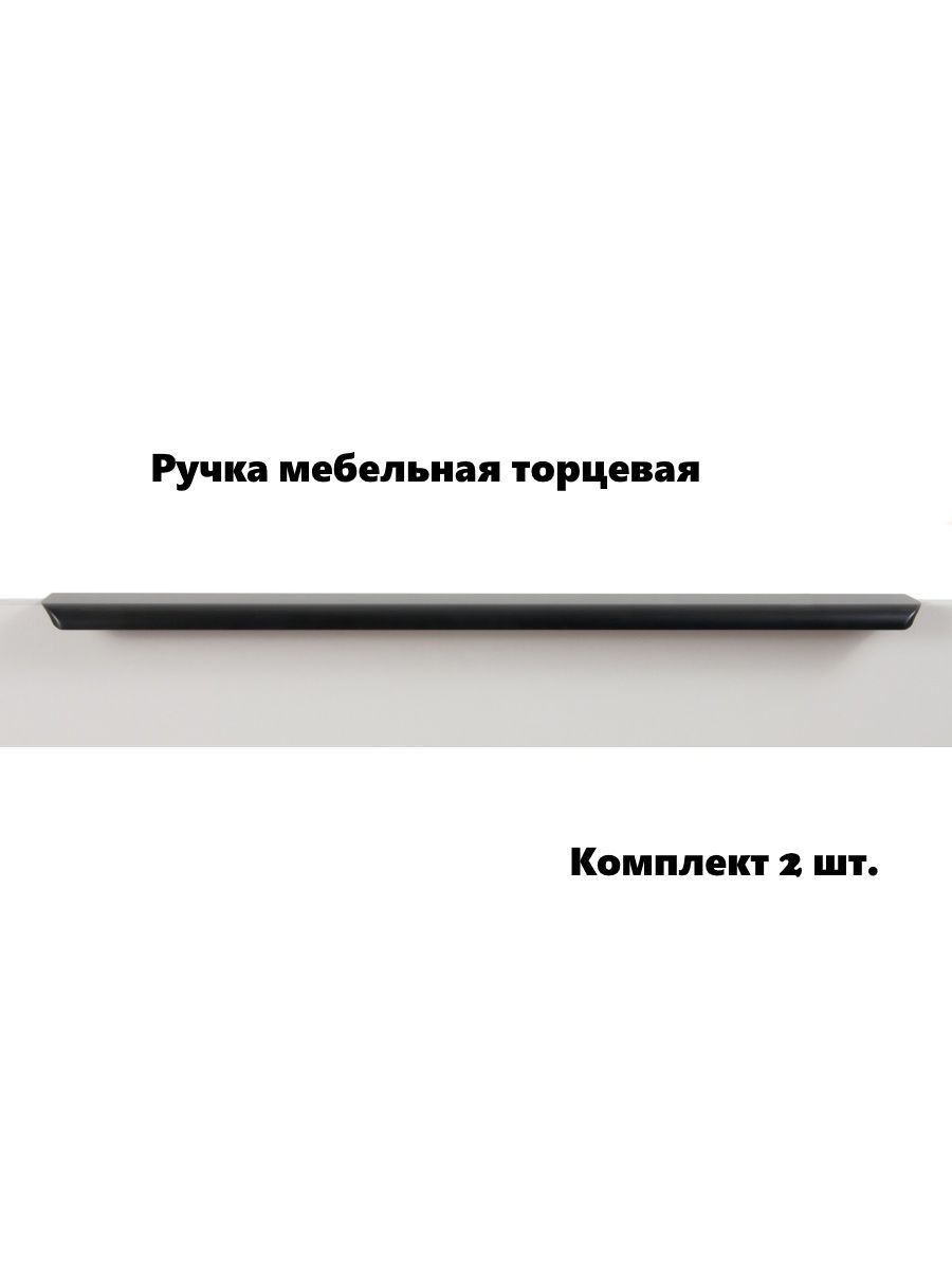 Ручка мебельная торцевая RT110BL.1/600 черная (комплект 2 шт)