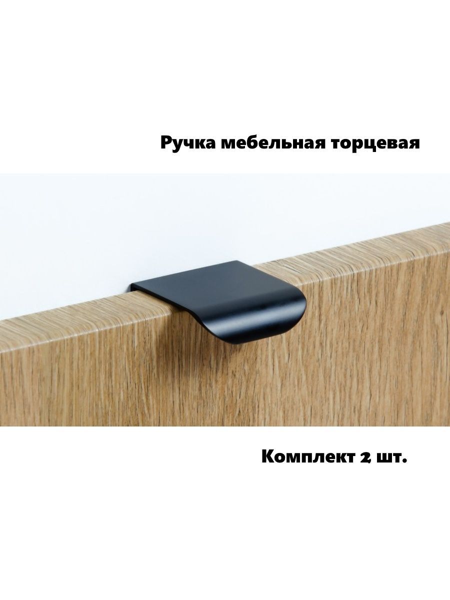 Ручка мебельная торцевая RT110BL.1/16 черное (комплект 2 шт)