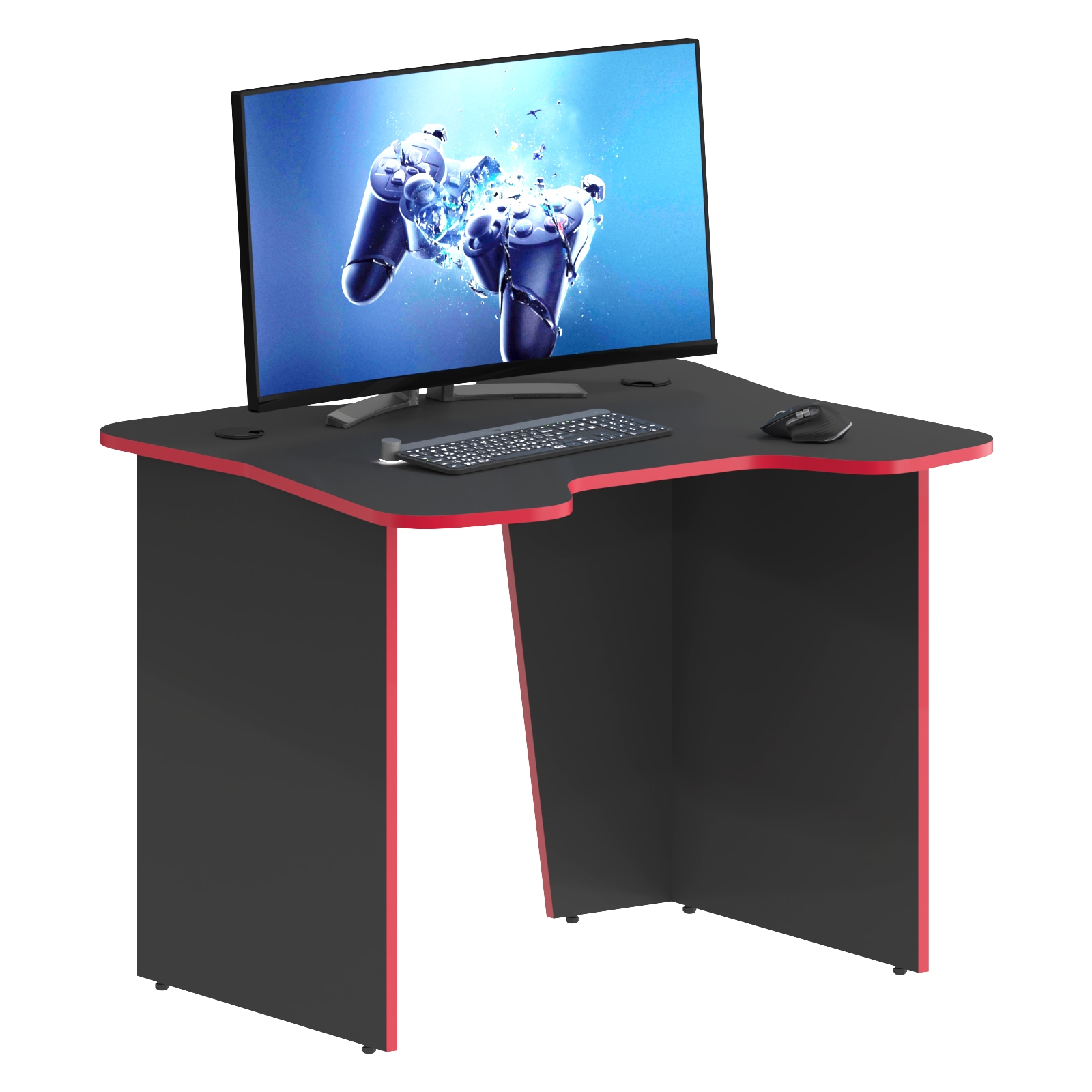 Компьютерный игровой стол Skyland SKILLL 100CB, Антрацит/Красный, 100х85х75.5 см