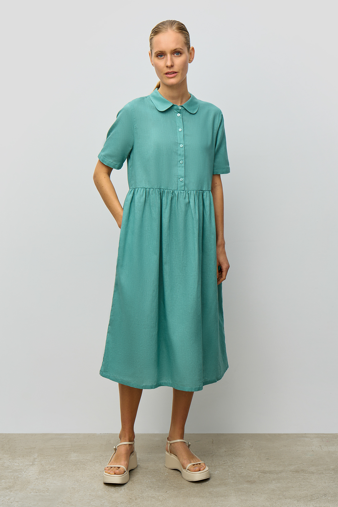 Платье женское Baon B4523068 зеленое S