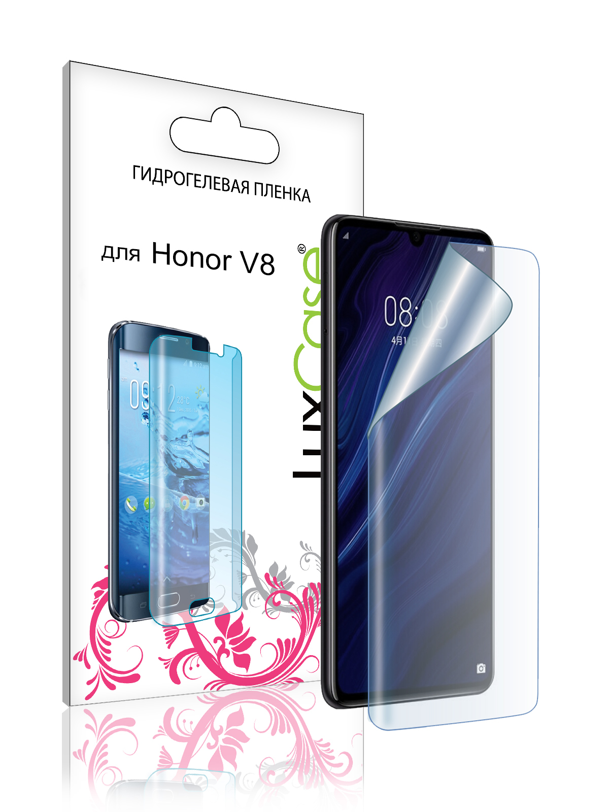 Гидрогелевая пленка LuxCase для Honor V8, Прозрачная, 0,14 мм, Front