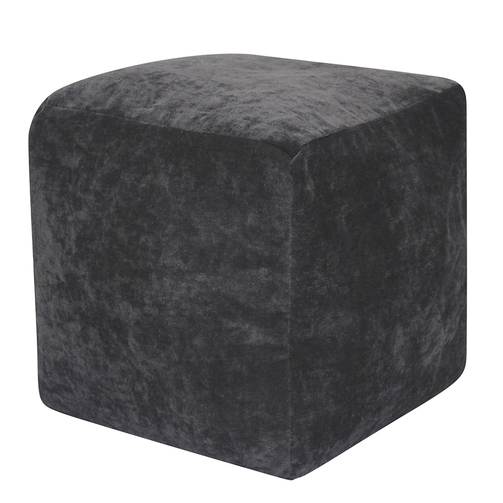 Пуфик Куб Темно-Серый Микровельвет (Классический)