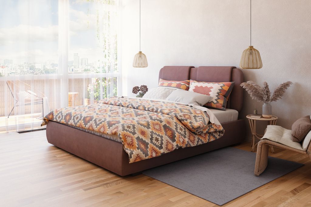 Кровать двуспальная MyCloud Верона, розовый, 160x200см