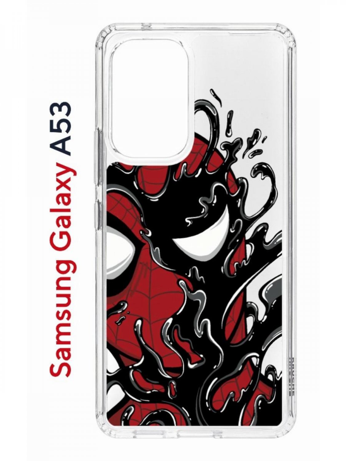 Чехол на Samsung A53 5G Kruche Print Spider-Man-Venom,противоударный бампер,защита камеры