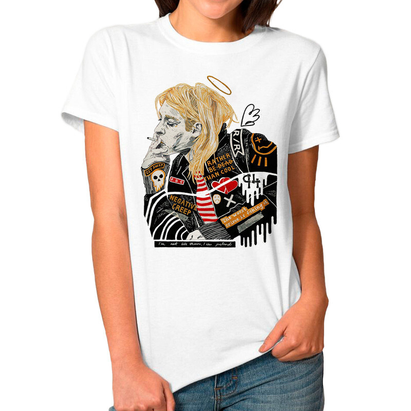 Футболка женская Dream Shirts Курт Кобейн - Nirvana 1000342-1 белая XS