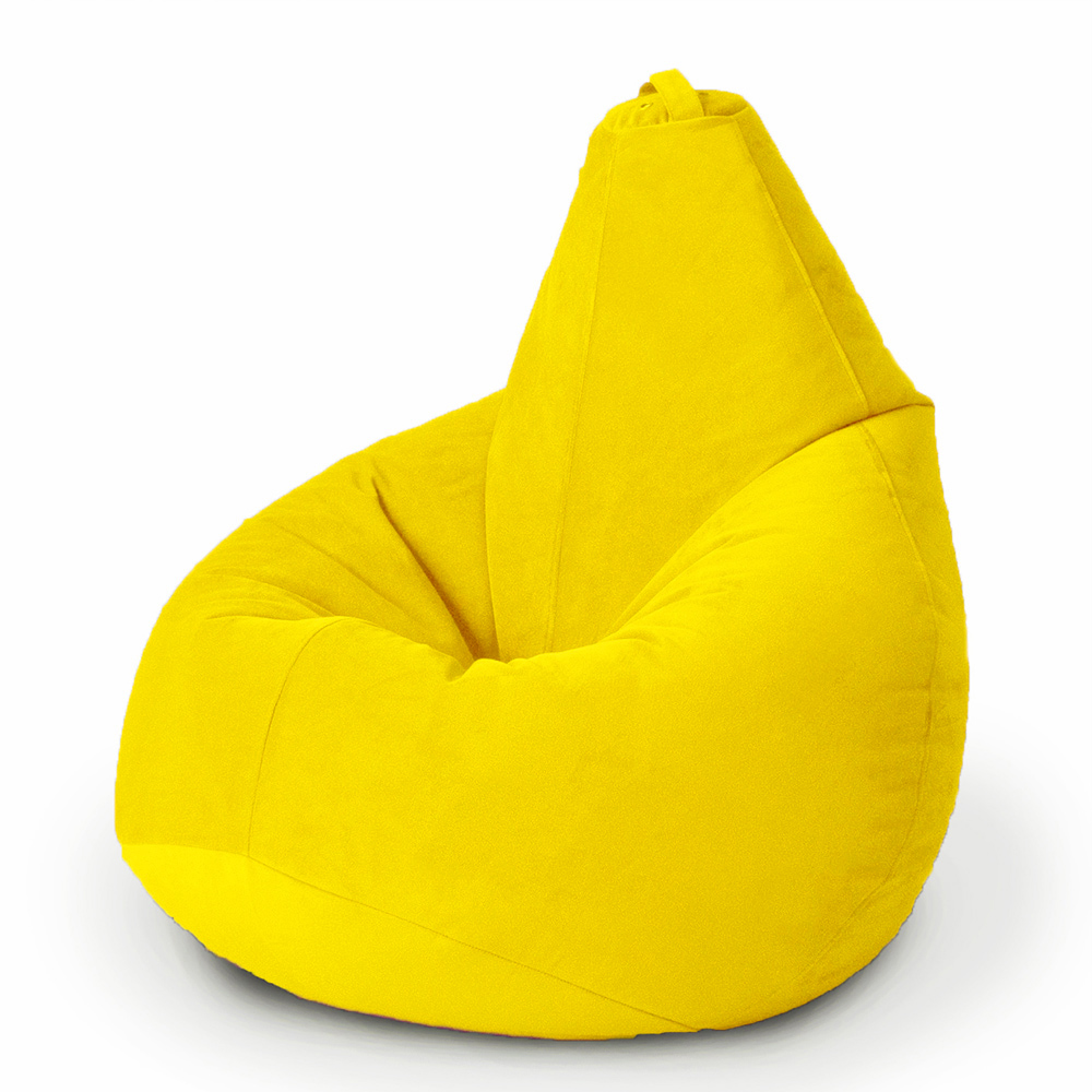 Кресло мешок груша XXXL Стандарт, велюр, ярко-желтый