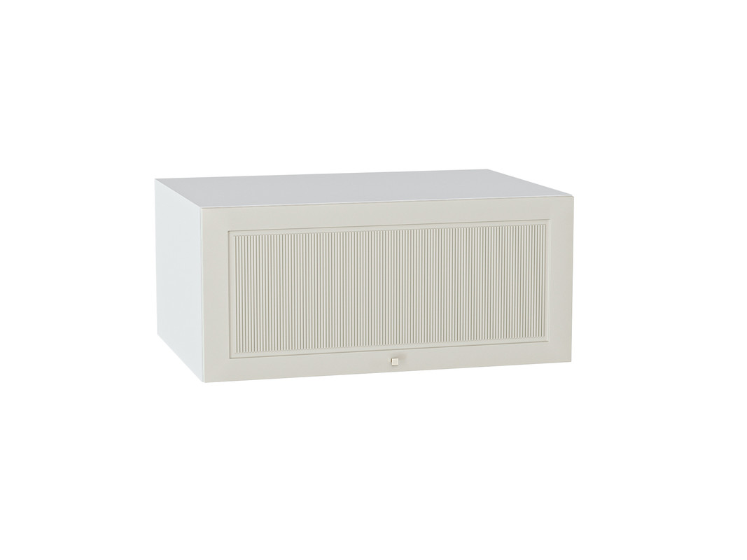 Навесной шкаф горизонтальный 810 МС Моцарт Сурская мебель МДФ цвет Белый/Кварц грей Ф87