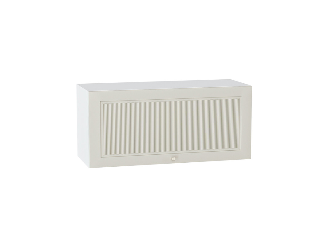 Навесной шкаф горизонтальный 800 МС Моцарт Сурская мебель МДФ цвет Белый/Кварц грей Ф87