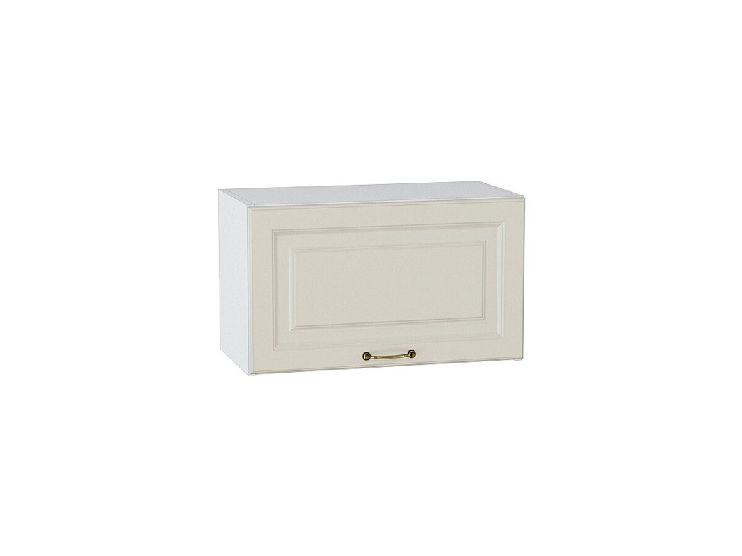 Навесной шкаф горизонтальный 600 МС Ницца Сурская мебель МДФ цвет Белый/Кварц Софт Ф85