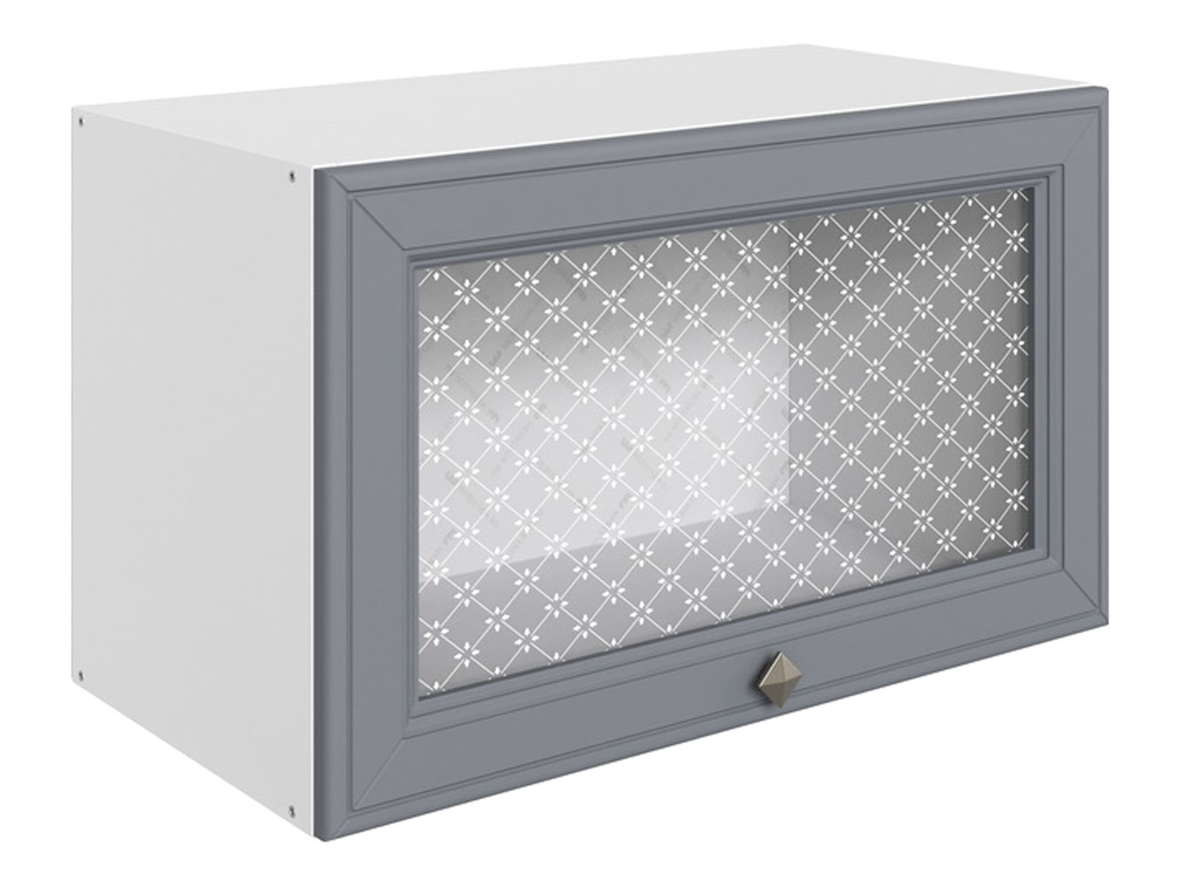 Навесной шкаф МебельСон Мишель Белый / Серый 600 мм