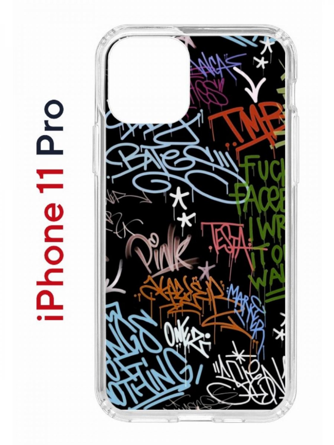 Чехол на iPhone 11 Pro с принтом Kruche Print Граффити, бампер с защитой камеры