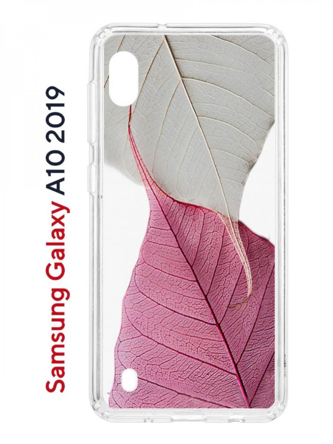 Чехол на Samsung Galaxy A10 2019 Kruche Print Pink and white, противоударный бампер