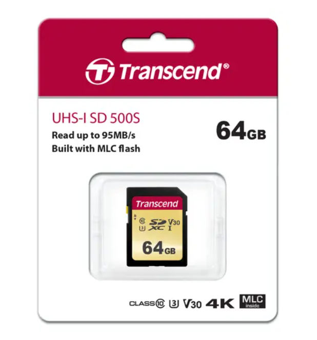 Карта памяти Transcend SDXC 64Гб (TS64GSDC500S)