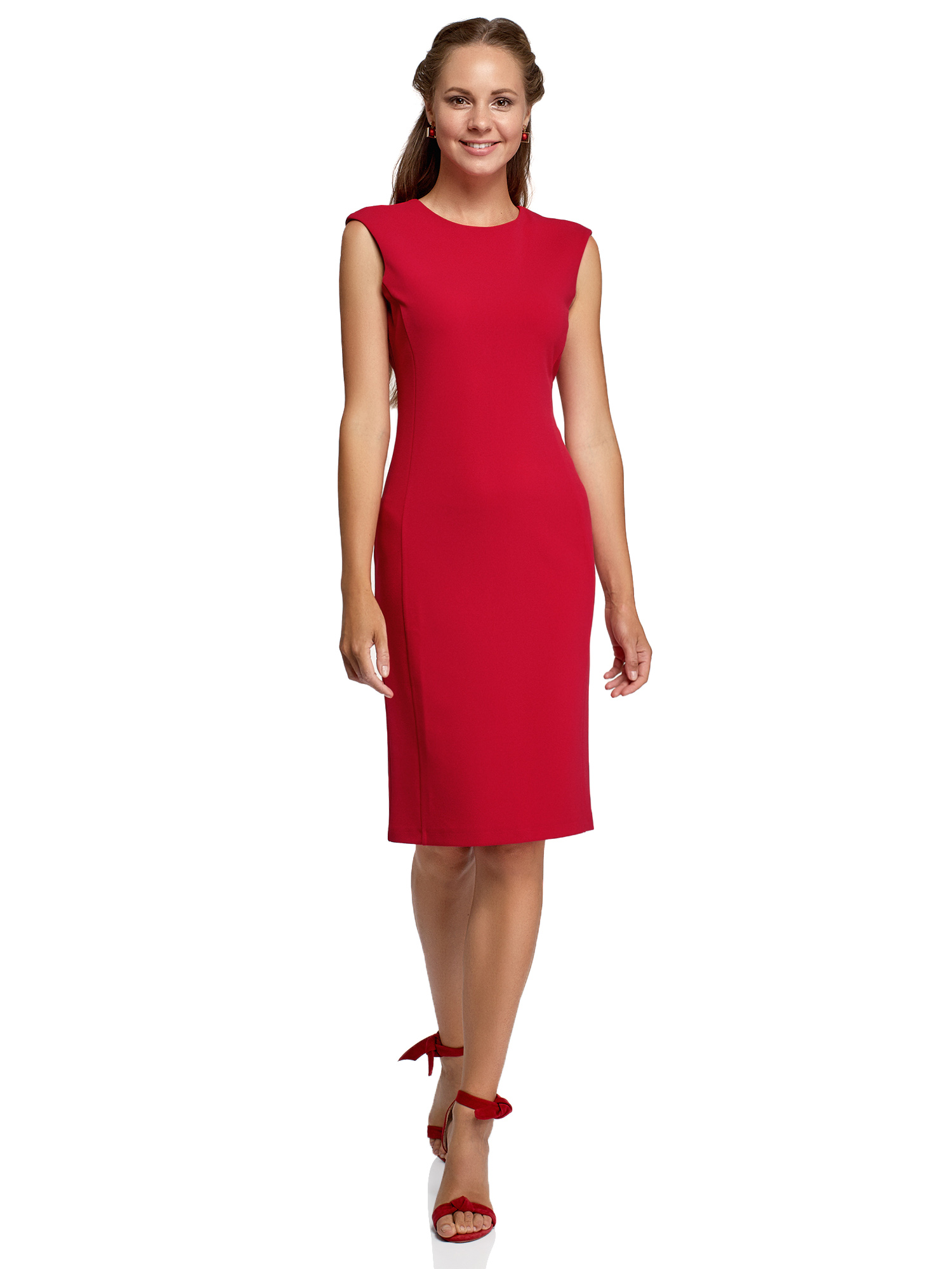 Платье женское oodji 14015038 красное 2XS