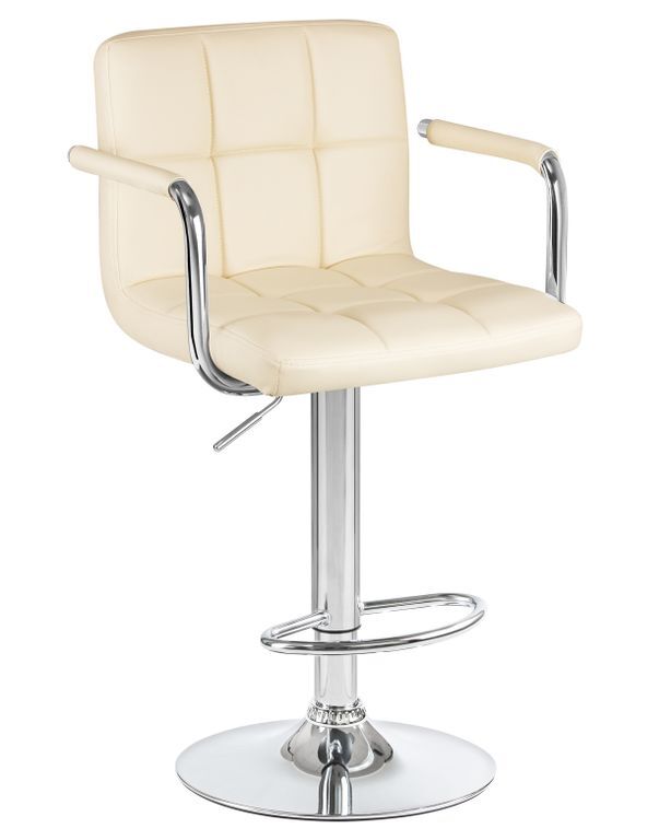 Барный стул Империя стульев KRUGER ARM-D LM-5011 cream, хром/кремовый