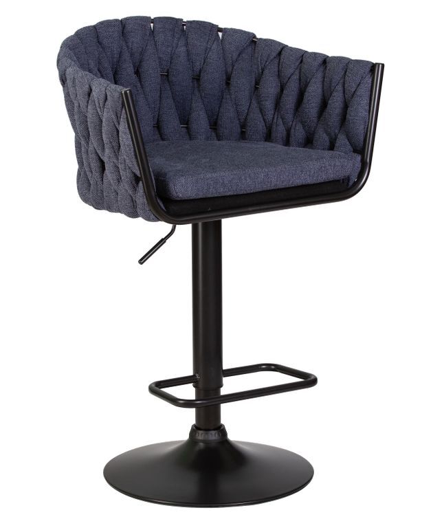 Барный стул Империя стульев LEON LM-9690 blue (LAR-275-29), черный/светло-синий