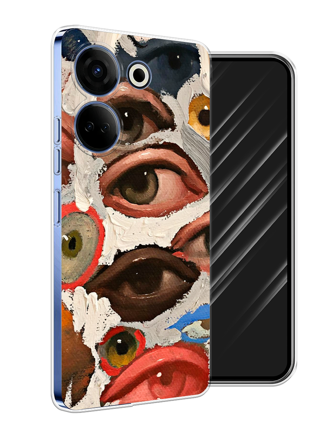 Чехол Awog на Tecno Camon 20 Pro 4G "Глаза масляная живопись"