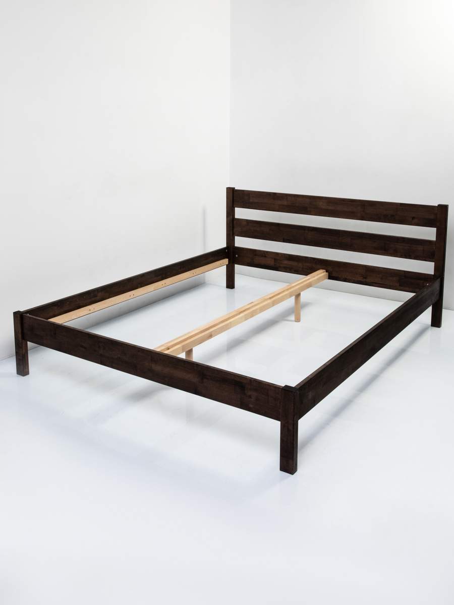 Двуспальная кровать Вудгрупп Агата из массива березы, 140х200 см, палисандр