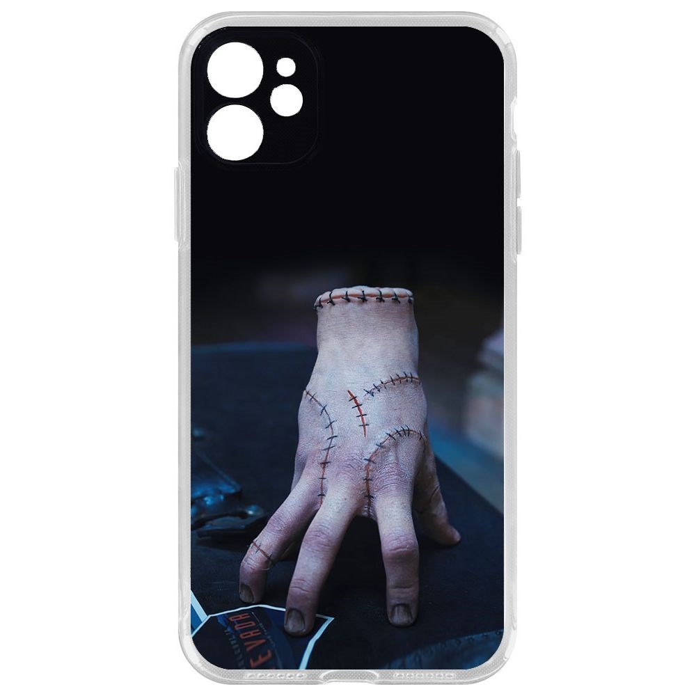 Чехол-накладка Krutoff Clear Case Уэнсдей Аддамс - Вещь для iPhone 11 с защитой камеры
