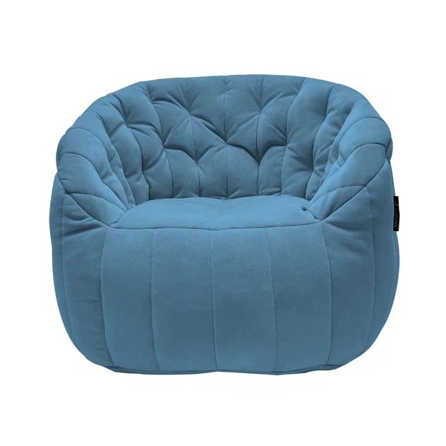 Бескаркасное кресло aLounge - Butterfly Sofa - Blue Jazz (велюр, синий)