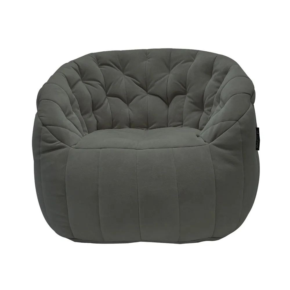 Бескаркасное кресло aLounge - Butterfly Sofa - Black Sapphire (велюр, черно-серый)