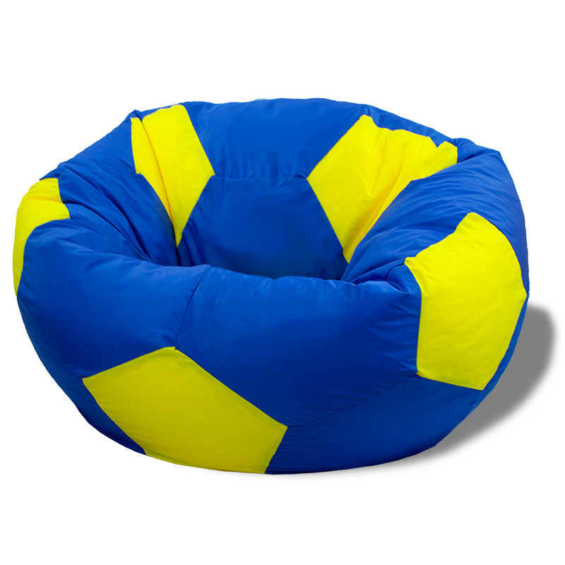 Кресло-мешок Puffmebel мяч XXL синий/желтый
