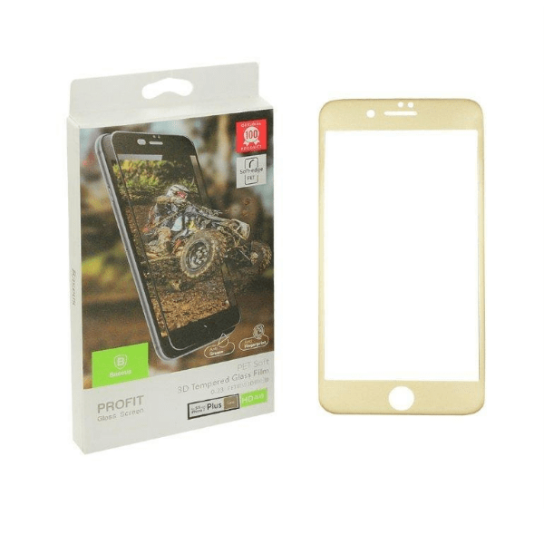 Защитное стекло Baseus для iPhone 7 Plus 3D Profit 0.23mm, золотистое