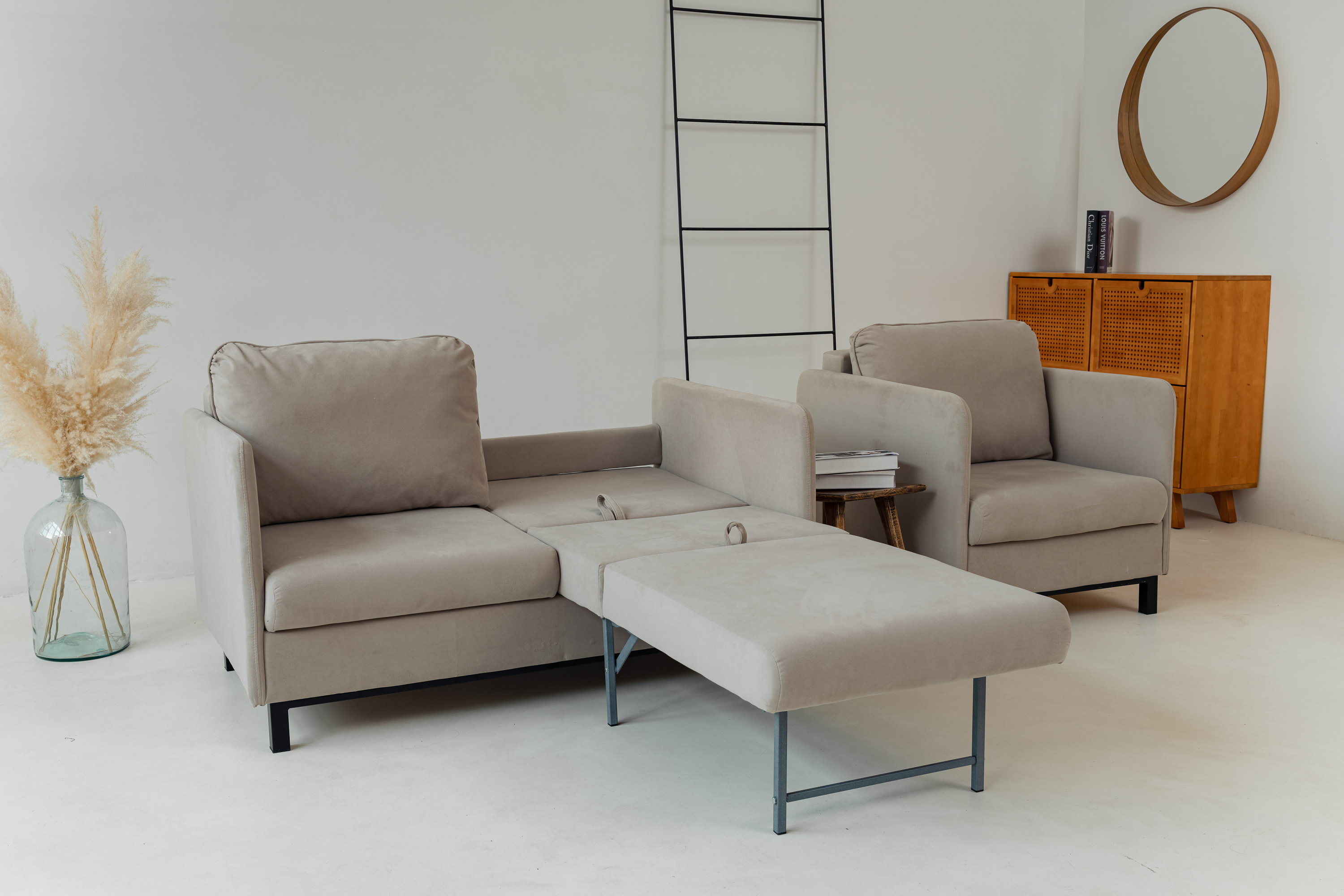 Комплект мебели диван и кресло BRENDOSS 902 бежевый