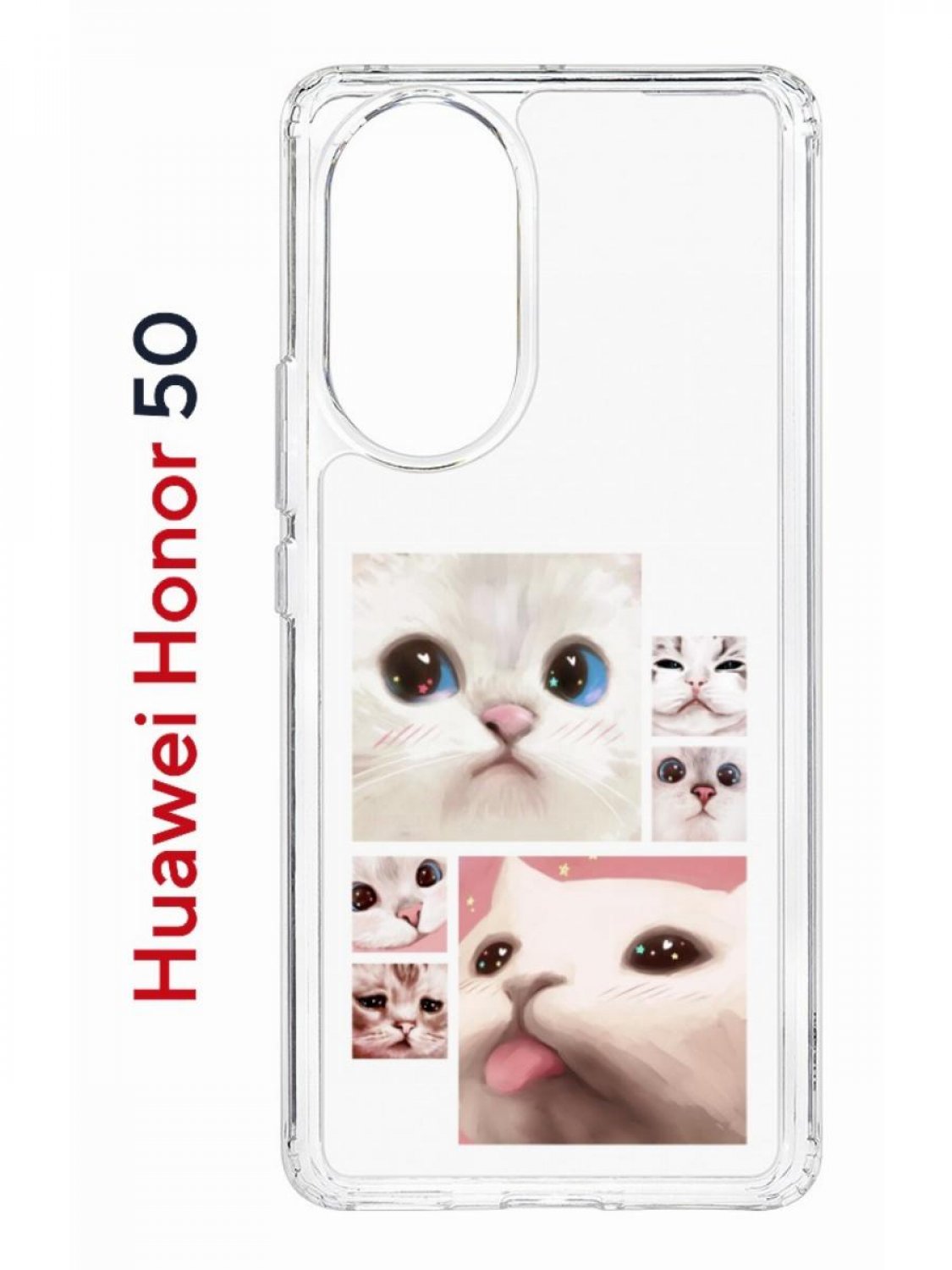 Чехол на Honor 50, Huawei Nova 9 с принтом Kruche Print Коты, противоударный бампер