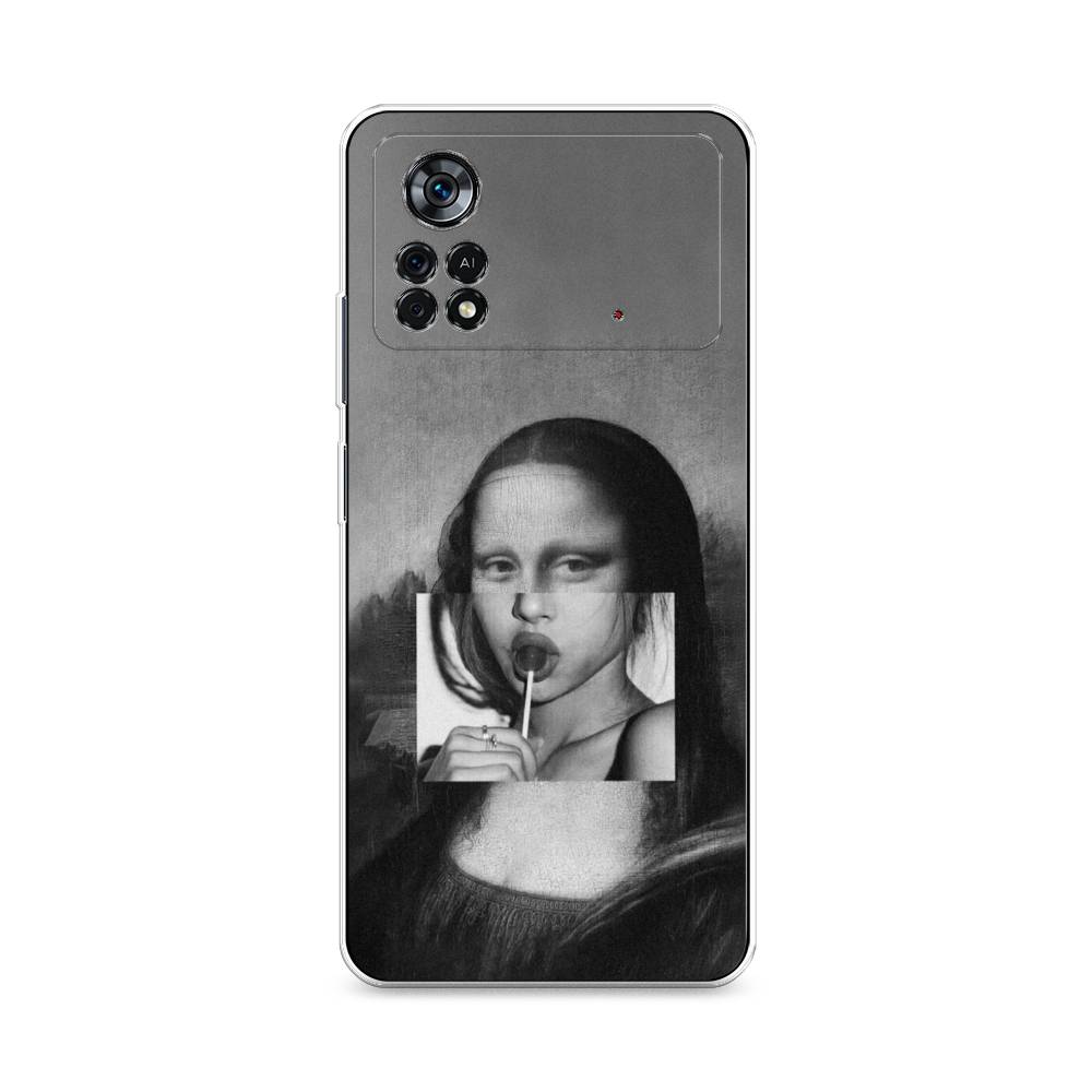 Чехол Awog  на Poco X4 Pro 5G "Mona Lisa sucking lollipop"