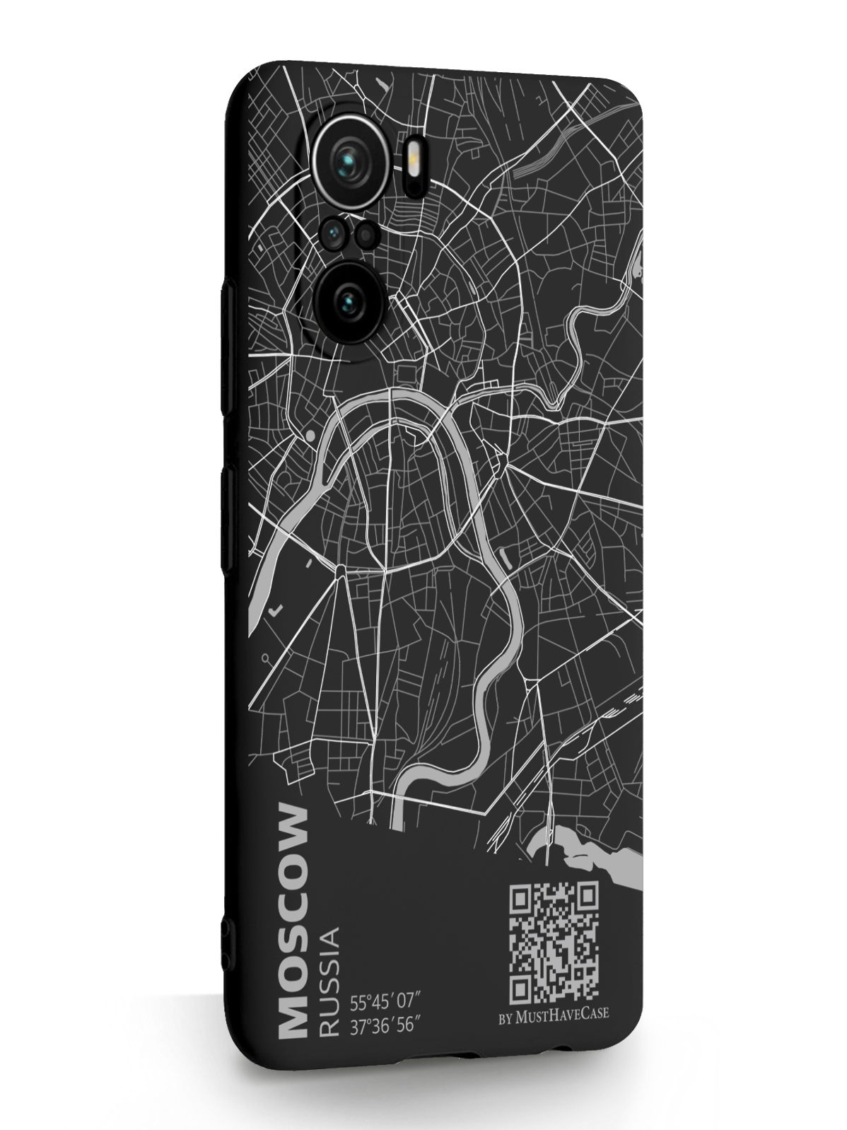 Чехол MustHaveCase для Xiaomi Poco F3 Карта Москвы черный