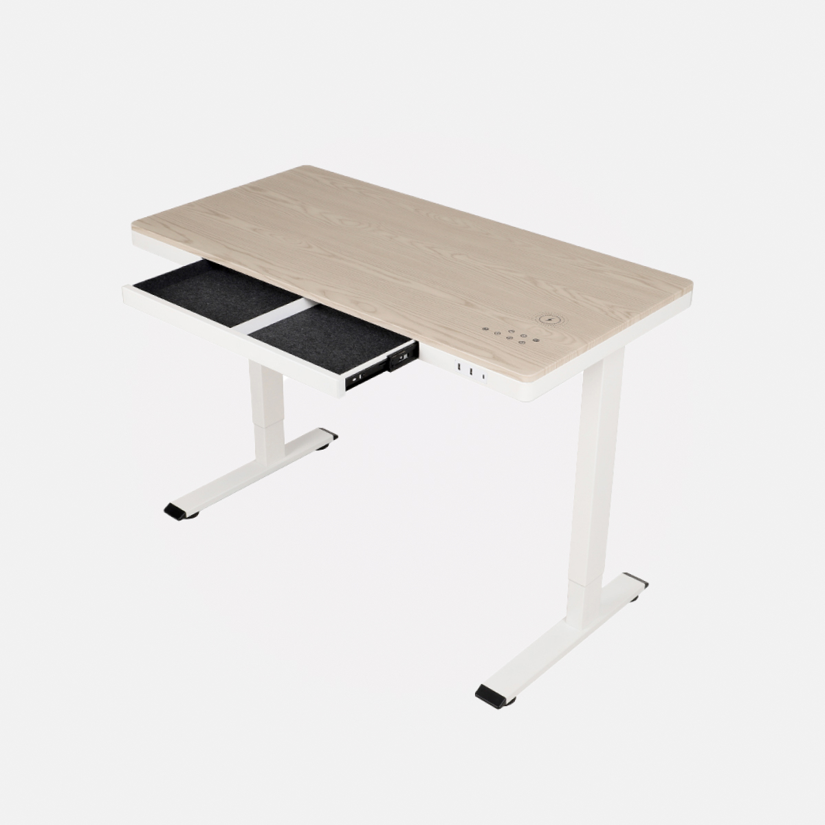 Письменный стол с электрорегулировкой высоты LuxAlto, МДФ Белый Дуб 120x60x6 см, 17026