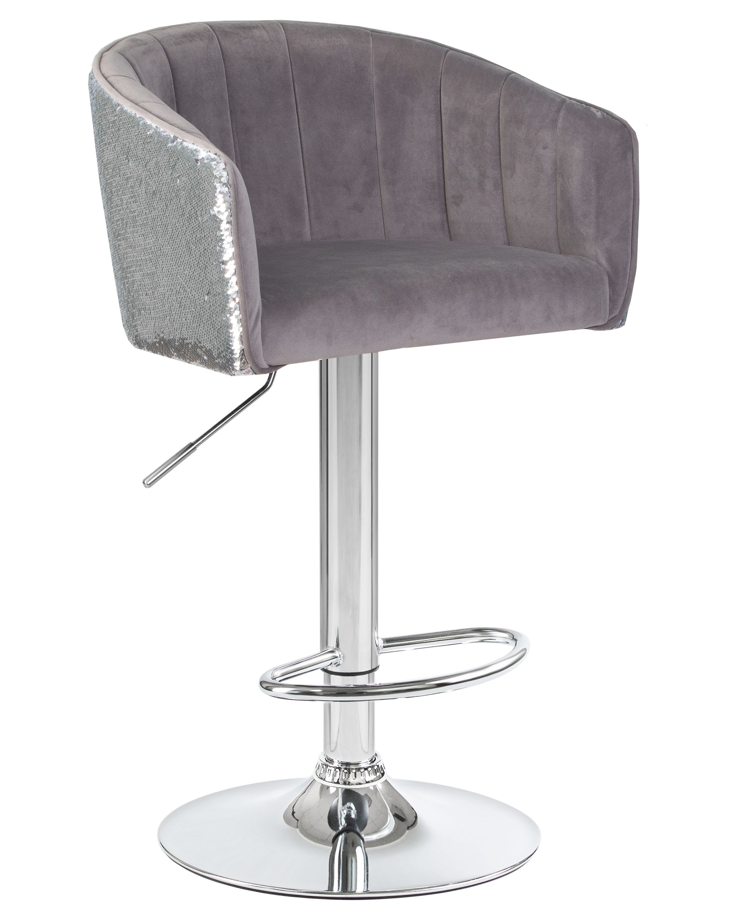 Барный стул Лого-М DARCY SHINY, хром/серый