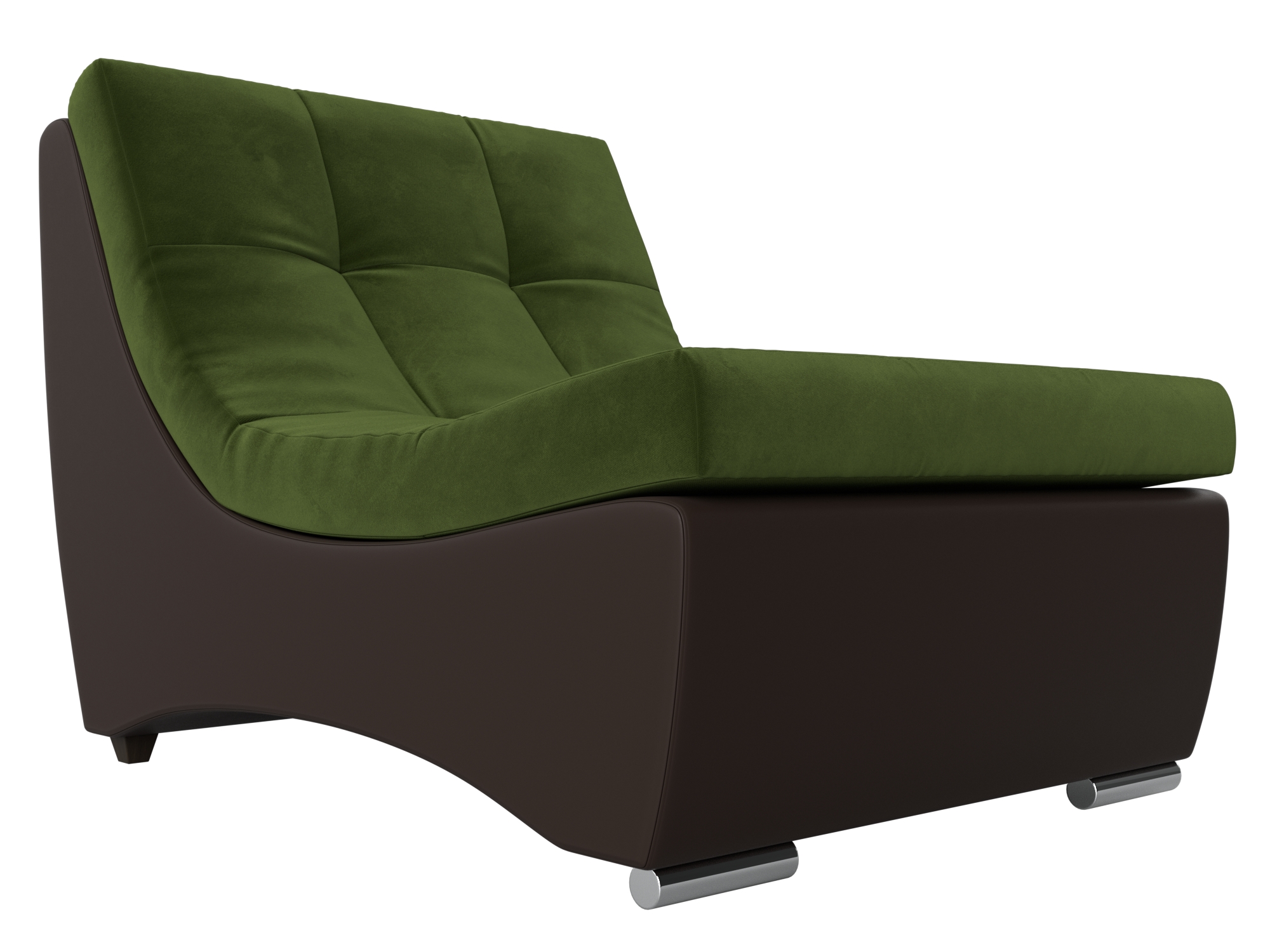 Модуль Монреаль кресло микровельвет/экокожа зеленый/коричневый