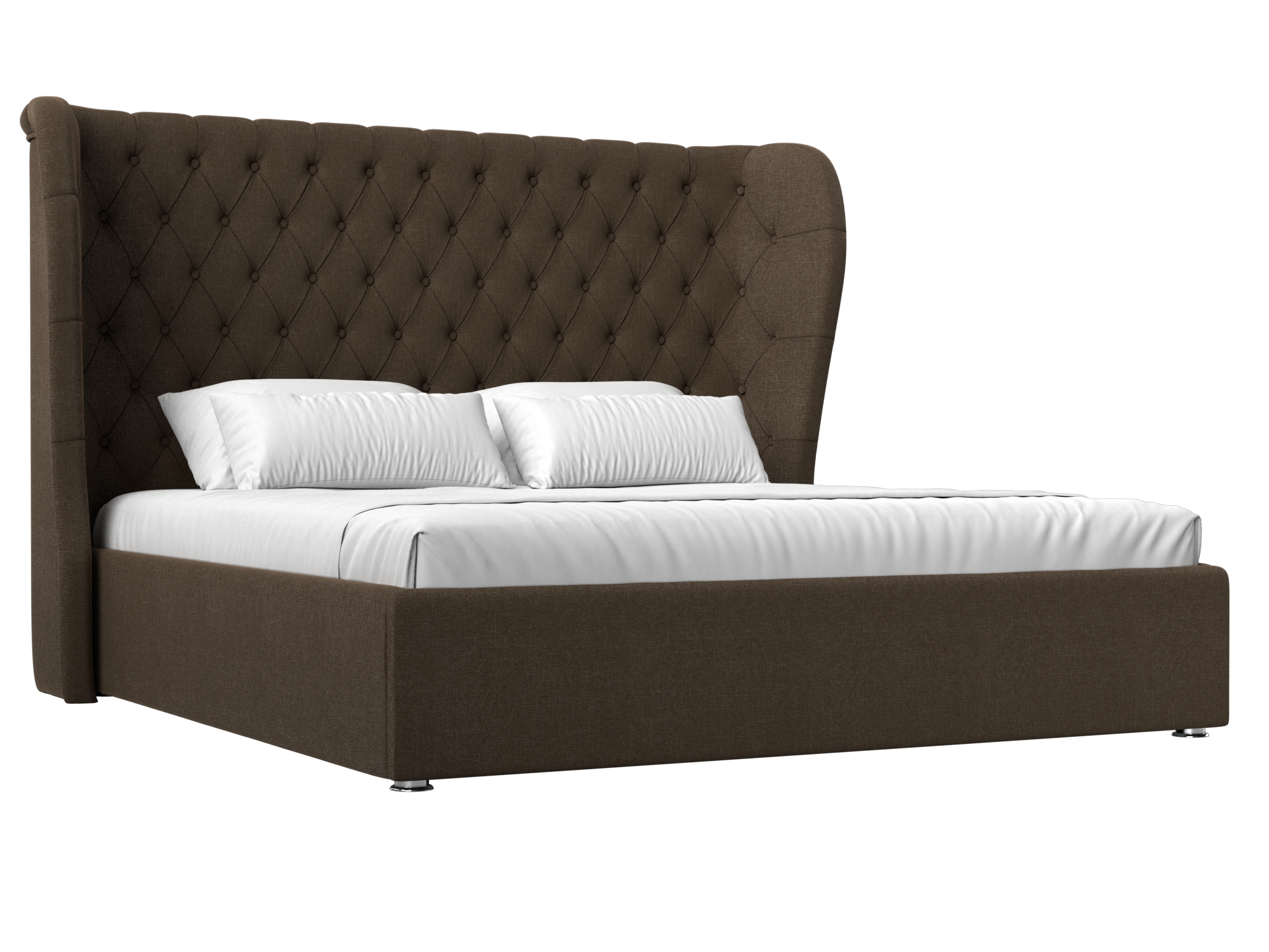 Интерьерная кровать Далия 160 рогожка коричневый