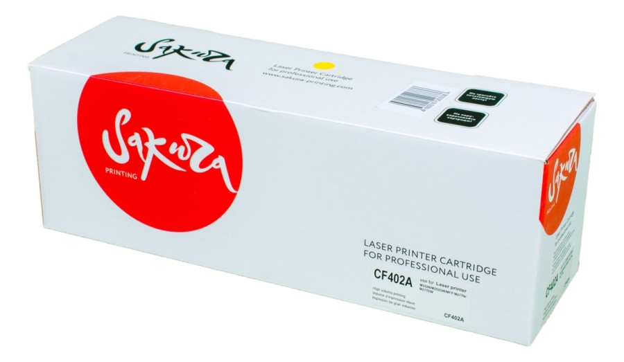 Картридж для лазерного принтера SAKURA CF402A SACF402A Yellow, совместимый