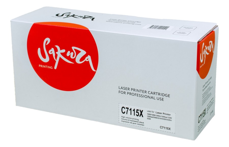 Картридж для лазерного принтера SAKURA C7115X SAC7115X Black, совместимый