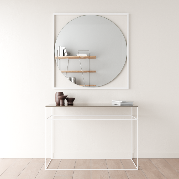 Зеркало настенное GENGLASS KVADRUM White 104x104 см, GGM-07-3-2 дизайнерское, в белой раме