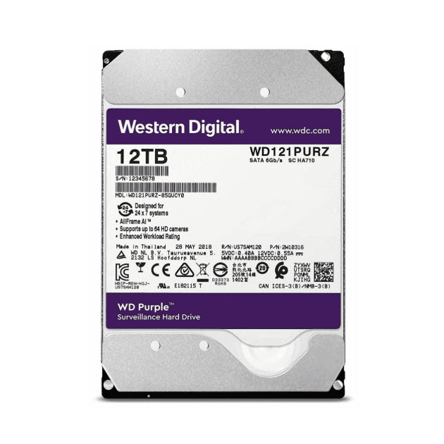 Жесткий диск WD Purple 12ТБ (WD121PURZ)