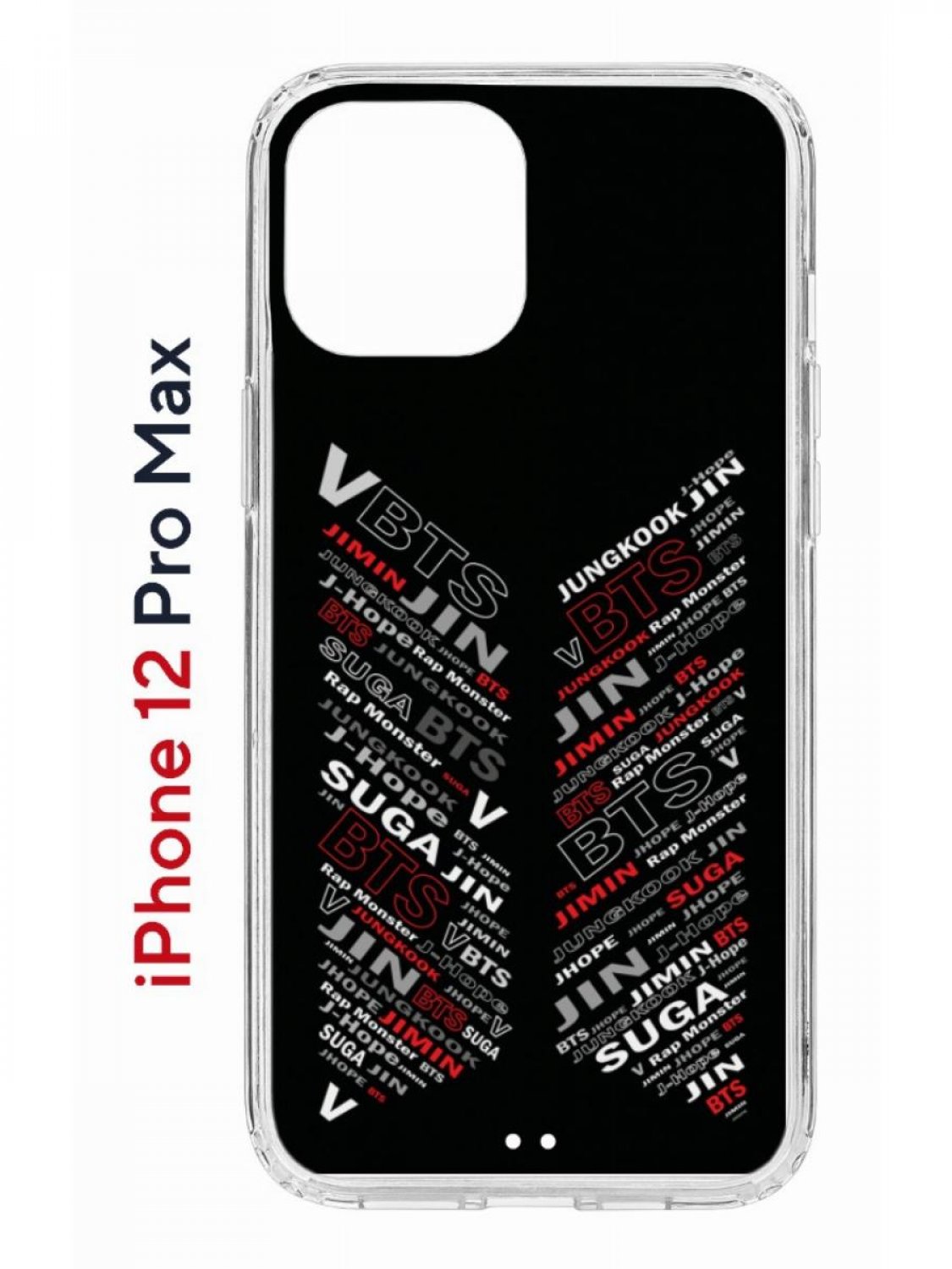 Чехол на iPhone 12 Pro Max с принтом Kruche Print BTS, бампер с защитой камеры