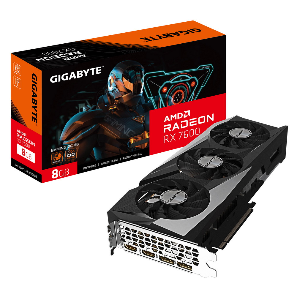 Видеокарта GIGABYTE Radeon RX 7600 GV-R76GAMING OC-8GD