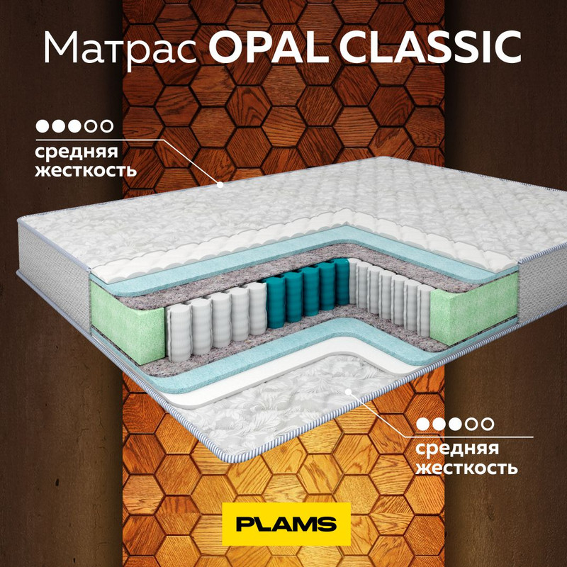 Матрас пружинный Plams OPAL CLASSIC 90х195